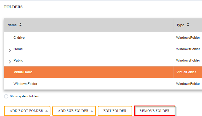 CompleteFTP: WebAdmin: Removing Folders