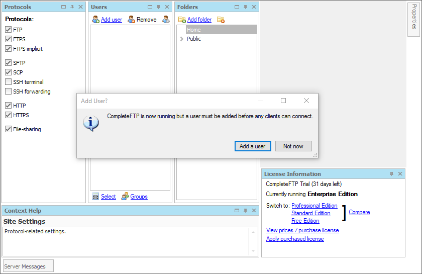 CompleteFTP: Getting started with CompleteFTP