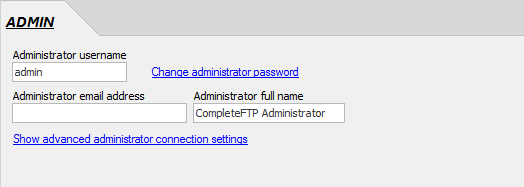 CompleteFTP: How to change the administrator site settings
