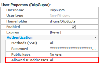 CompleteFTP: How to control user access by IP address