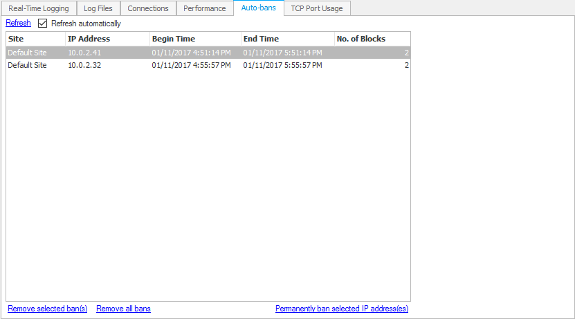 CompleteFTP: IP Filtering and Auto-Banning