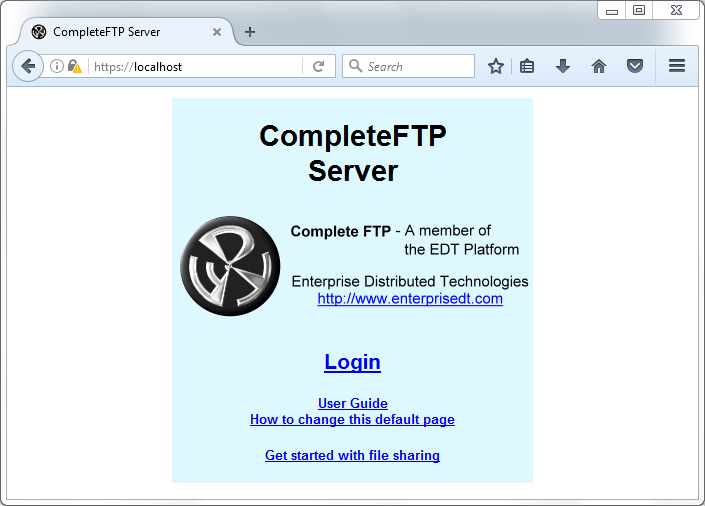 CompleteFTP: Customize the web login page