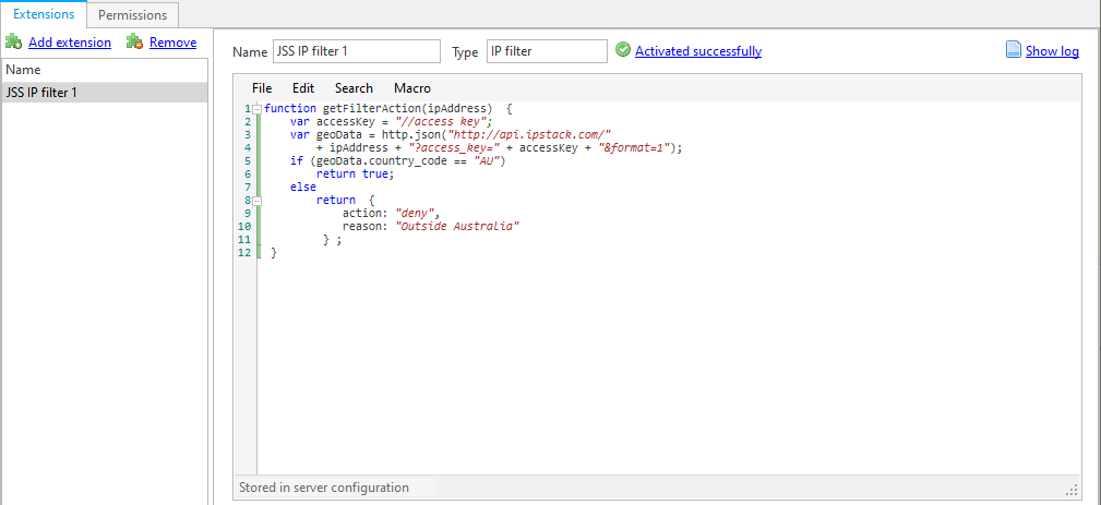 CompleteFTP: JSS IP Filter Extensions