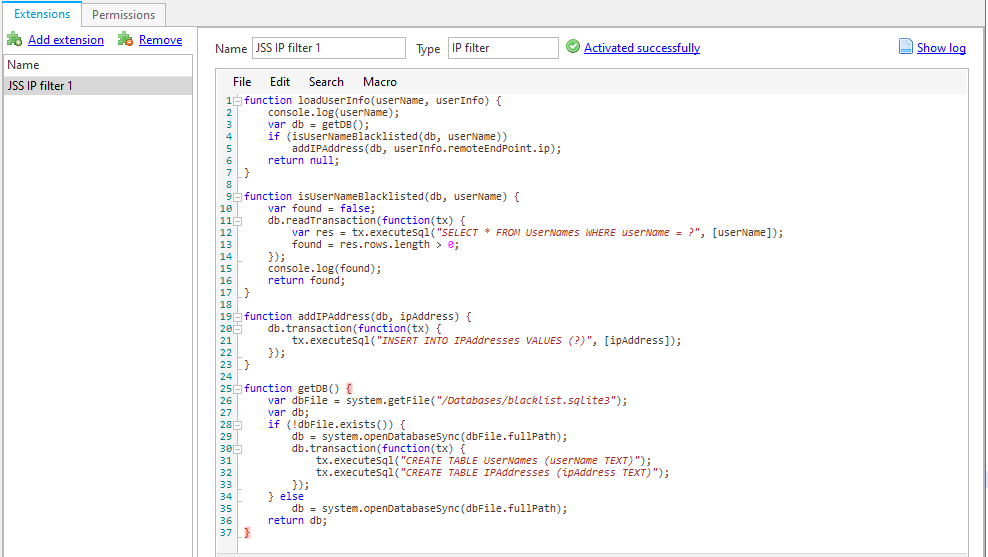 CompleteFTP: JSS IP Filter Extensions
