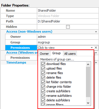 CompleteFTP: Allow users to share a folder (Method 3)