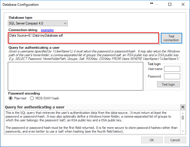 CompleteFTP: Authenticate users from a database