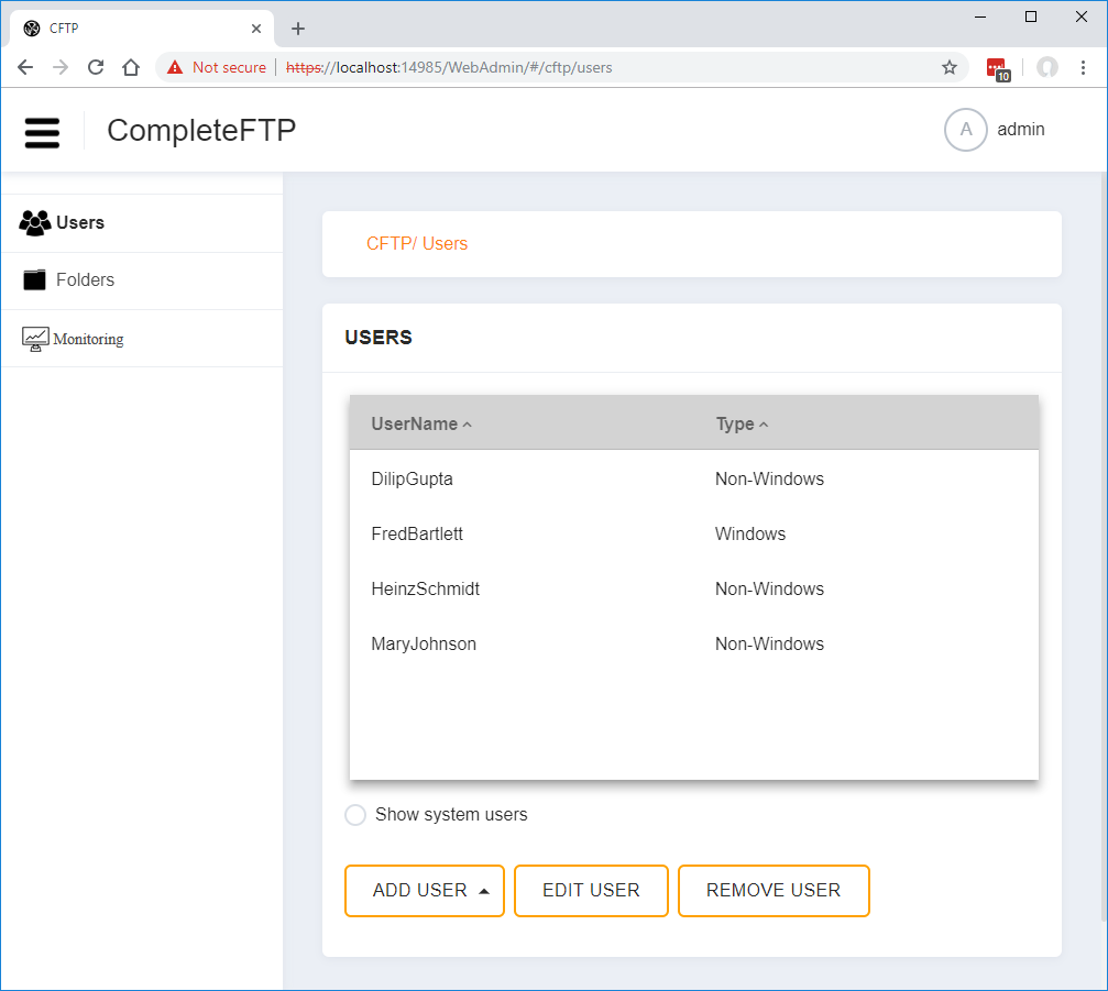 CompleteFTP: CompleteFTP WebAdmin: Web-App for CompleteFTP Administration