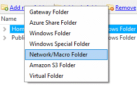 CompleteFTP: How to create a network/macro folder